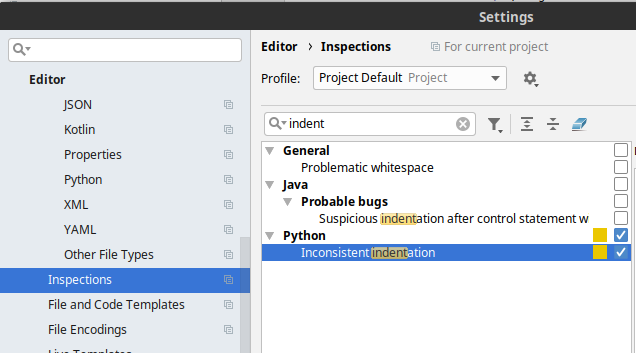 PyCharm/IntelliJ 18 This file is indented with tabs instead of 4 spaces ...