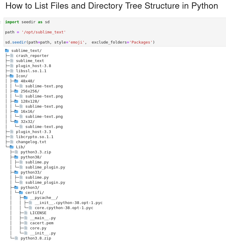 How To List Files And Directory Tree Structure In Python